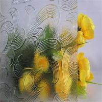 China Colorful Flower Pattern Begonia Embossed Glass for Bathroom Kitchen Industrial Hotel Villa for sale
