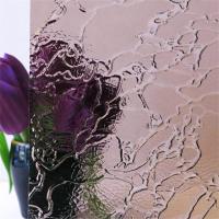 China Colorful Flower Pattern Begonia Embossed Glass for Bathroom Kitchen Industrial Hotel Villa for sale