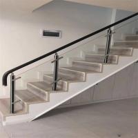 China Modern U Shape Design Stainless Steel Mirror Finish Marble Staircase with Glass Railing for sale