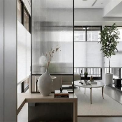China 1830*2440/1830*3660 Flat Moru Pattern Glass for Bathroom Partition Customized Design for sale