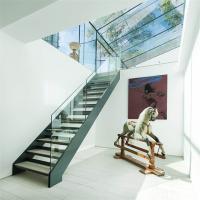 China Upgrade Your Home's Style with Modern U Channel Stringer Stainless Steel Glass Stair for sale