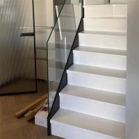 China Upgrade Your Home's Style with Modern U Channel Stringer Stainless Steel Glass Stair for sale