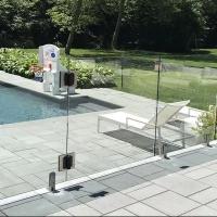 China High Strengthened 50*50 Square Steel Spigot Glass Panel Swimming Pool Fence with Drill Holes Edge Works for sale