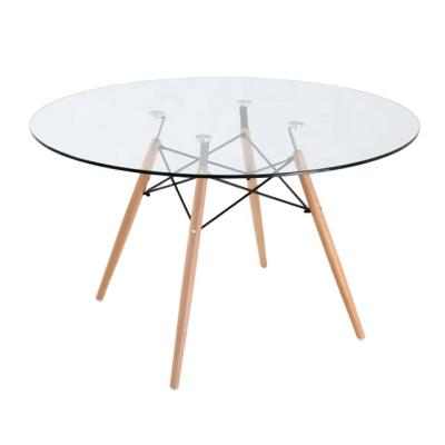 China Customized Flat Polished Edge 8mm Clear Tempered Glass Table Top for Hotel Furniture for sale