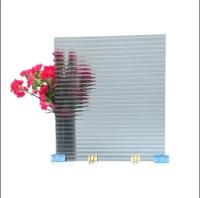 China Bronze and Gray Tempered Dichroic Moru Fluted Glass Door with Colorful Ripple Pattern for sale