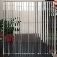 China Bronze and Gray Tempered Dichroic Moru Fluted Glass Door with Colorful Ripple Pattern for sale