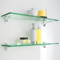 China Polished Edge Tempered Glass Bathroom Shelves for Slat Wall Display Customized Sizes for sale