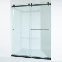China Modern Design 3/8 Inch Tempered Glass Double Sliding Doors for Commercial Buildings for sale