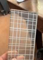 China Customized Logo Frosted Etched Matt Satin Frost Acid Decorative Etching Fluted Glass for Cabinet for sale