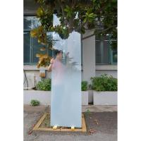 China Modern and Stylish Silk Screen Printing Gradient Frosted Shower Glass for Apartments for sale