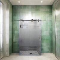 China Apartment Shower Screen Silk Screen Printing Tempered Glass with Customized Logo for sale