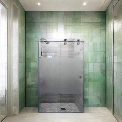 China Apartment Shower Screen Silk Screen Printing Tempered Glass with Customized Logo for sale