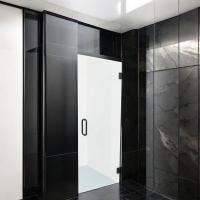 China Frameless Tempered Glass Black Profile Walk in Shower Screen Shower Door for Villa for sale