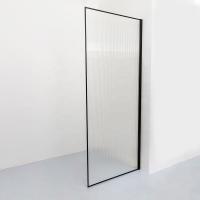 China Frameless Tempered Glass Black Profile Walk in Shower Screen Shower Door for Villa for sale