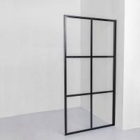 China Safety Round Corner 6mm 8mm 10mm Black Grid Tempered Glass for Shower Bathroom Door for sale