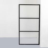 China Safety Round Corner 6mm 8mm 10mm Black Grid Tempered Glass for Shower Bathroom Door for sale