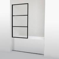China Safety Round Corner 6mm 8mm 10mm Black Grid Tempered Glass for Shower Bathroom Door for sale