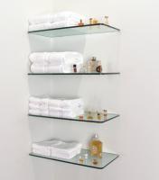 China Customized Bathroom Stainless Steel Shower Shelf with Rail and Tempered Glass Corner for sale