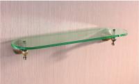 China Customized Bathroom Stainless Steel Shower Shelf with Rail and Tempered Glass Corner for sale