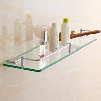 China Stainless Steel Bathroom Shelf 6mm Tempered Glass for Living Room/Bathroom Storage for sale