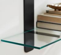 China Wall Mounted Bathroom Glass Shelf Towel Rack with Single Tier and 5-12mm Thickness for sale
