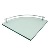 China Customized Color Wall Mounted Fanshaped Tempered Glass Shelves for Bathroom for sale