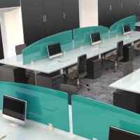 China Eco-friendly 6mm Decorative Lacquered Glass Workstation Partitions for Workstations for sale