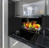 China CCC/ISO9001/CE/SGCC/RoHS Approved Black Tempered Painted Glass for Kitchen Splashback for sale