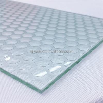 China Anti Slip Frost Acid Etch Tempered Glass for Floor Decoration Purpose Customized Pattern for sale
