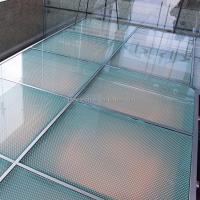 China Customized Color Anti-Slip Frost Acid Etched Glass for Staircase and Floor Decoration for sale