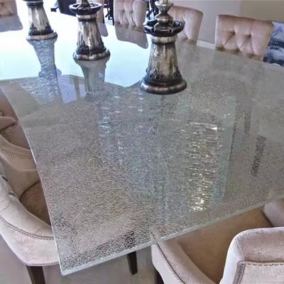 China 6-12mm Decorative Broken Glass Table Top for Home Furniture Made of Tempered Glass for sale