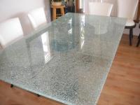 China 6-12mm Decorative Broken Glass Table Top for Home Furniture Made of Tempered Glass for sale