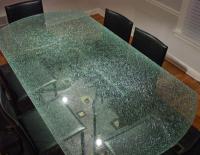 China 6-12mm Decorative Broken Glass Table Top for Home Furniture Made of Tempered Glass for sale