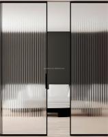 China Customized Color Frosted Glass Door Fluted Moru Tempered Glass for Interior Home Decoration for sale