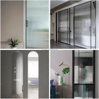 China Customized Color Frosted Glass Door Fluted Moru Tempered Glass for Interior Home Decoration for sale