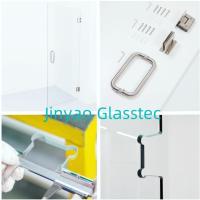China Customized Logo Elegant Single Frameless Hinged Glass Door for Bathroom and Living Room for sale