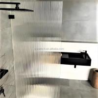 China Solid Frameless Fluted Moru Tempered Frosted Glass Panel for Shower Screen Partition for sale
