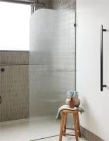 China Silk Printing Frosted Glass Reeded Fluted Moru Tempered Glass Panel For Shower Screen Design for sale