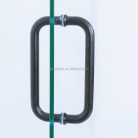China QJY-HD Tempered Glass Black Adjustable Hinged Single Framleless Shower Door for  Living Room for sale