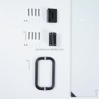China QJY-HD Tempered Glass Black Adjustable Hinged Single Framleless Shower Door for  Living Room for sale