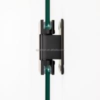 China QJY-HD Tempered Glass Black Adjustable Hinged Single Framleless Shower Door for  Living Room for sale