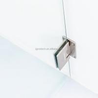 China Safety Round Corner Brushed Nickel Adjustable Hinged Single Frameless Shower Door for sale