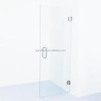 China 6-12mm Thickness Brushed Nickel Finish Single Frameless Shower Glass Door for Hotels for sale