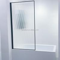 China Ultra Clear Moru Patterned French Door Fixed Shower Screen for Elegant Bathroom Design for sale