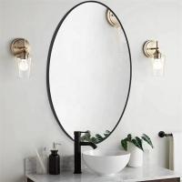 China Living Room Modern Metal Frame Black Golden Rose Bathroom Mirror with Stand or Hook for sale