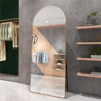 China Living Room Modern Metal Frame Black Golden Rose Bathroom Mirror with Stand or Hook for sale