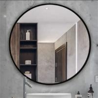 China Living Room Modern Metal Frame Black Golden Rose Bathroom Mirror with Stand or Hook for sale
