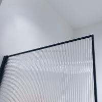 China Ultra Clear Moru Patterned French Door Fixed Shower Screen for Elegant Bathroom Design for sale