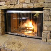 China Flat Ceramic Glass Fireplace Door with Superior Heat Resistant Properties for sale