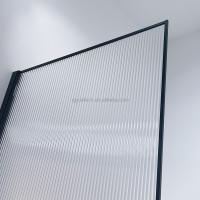 China Bathroom and Living Room Tempered Glass Fixed Shower Screen with Elegant Moru Pattern for sale